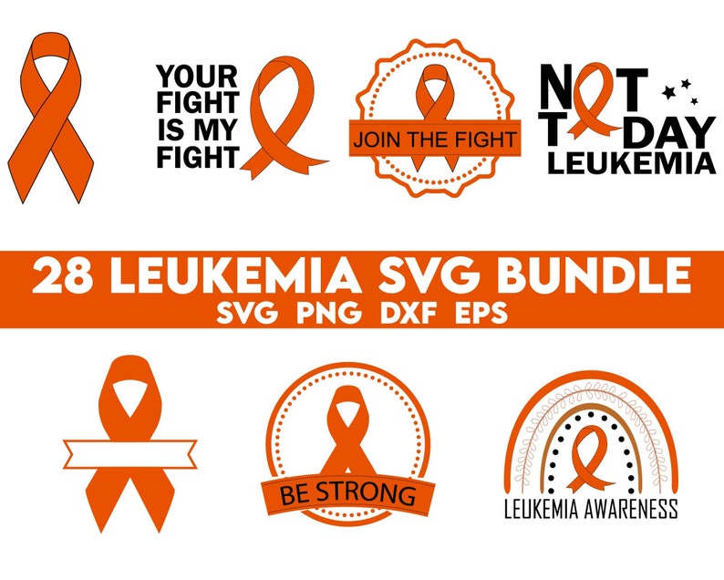 Leukemia Svg Bundle Leukemia Awareness SVG Bundle Orange - Etsy Singapore
