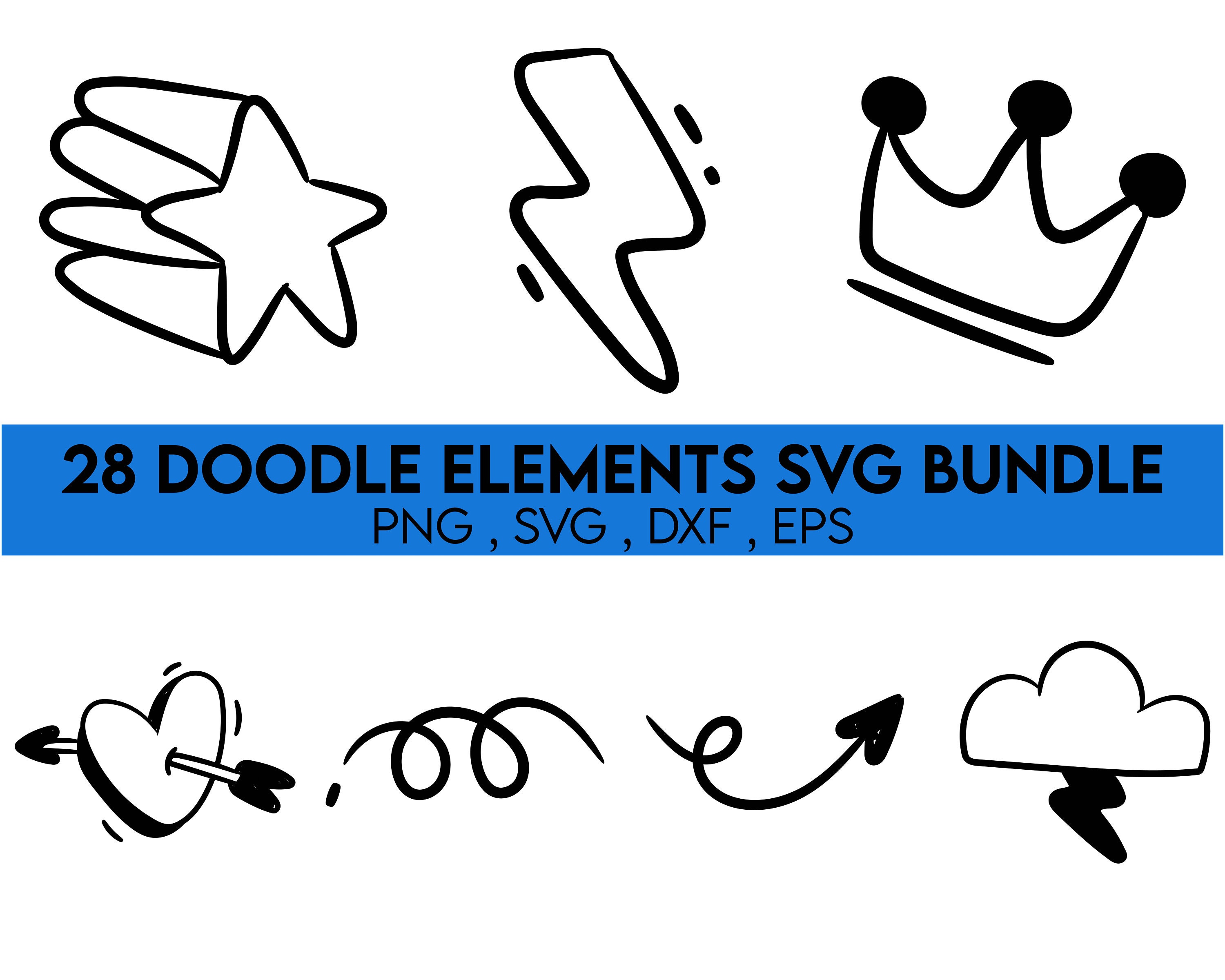 Doodle Elements Svg Bundle, Doodle Elements Svg, Elements Png ...
