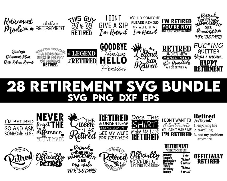 Retirement Svg Bundle, Officially Retired Svg, Retirement Svg, Retired ...