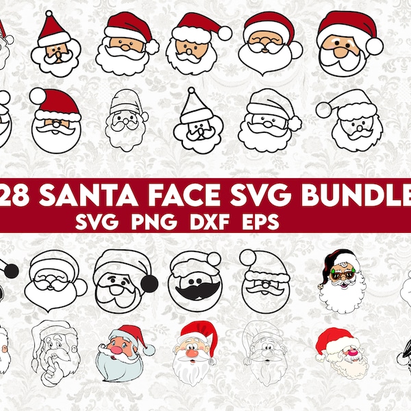 Santa Face Svg - Etsy