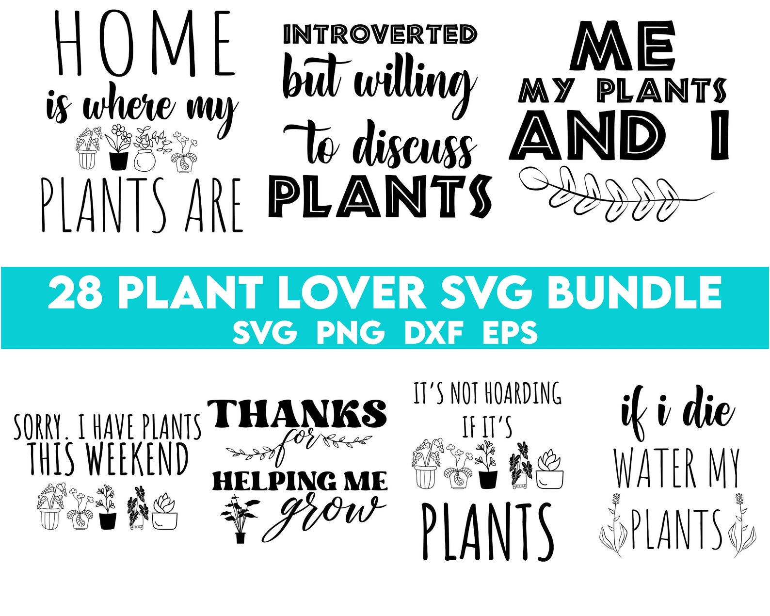 Plant Lover SVG Bundle, Plant Svg, Plant Quotes Svg, Houseplant Svg ...