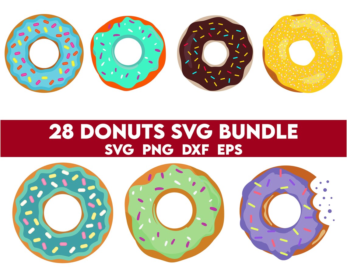 Donut SVG Bundle, Donut Png, Donut Clipart, Donut Cut Files, Sprinkle ...