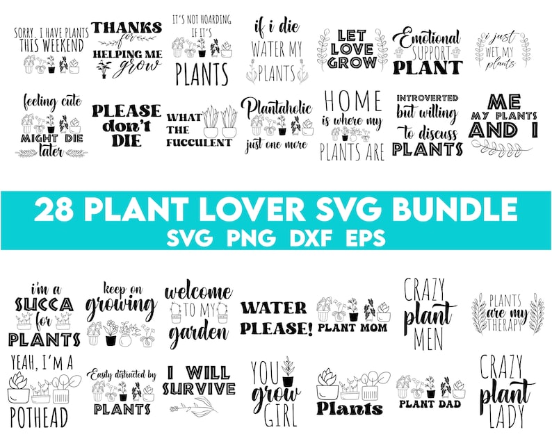 Plant Lover SVG Bundle, Plant Svg, Plant Quotes Svg, Houseplant Svg ...