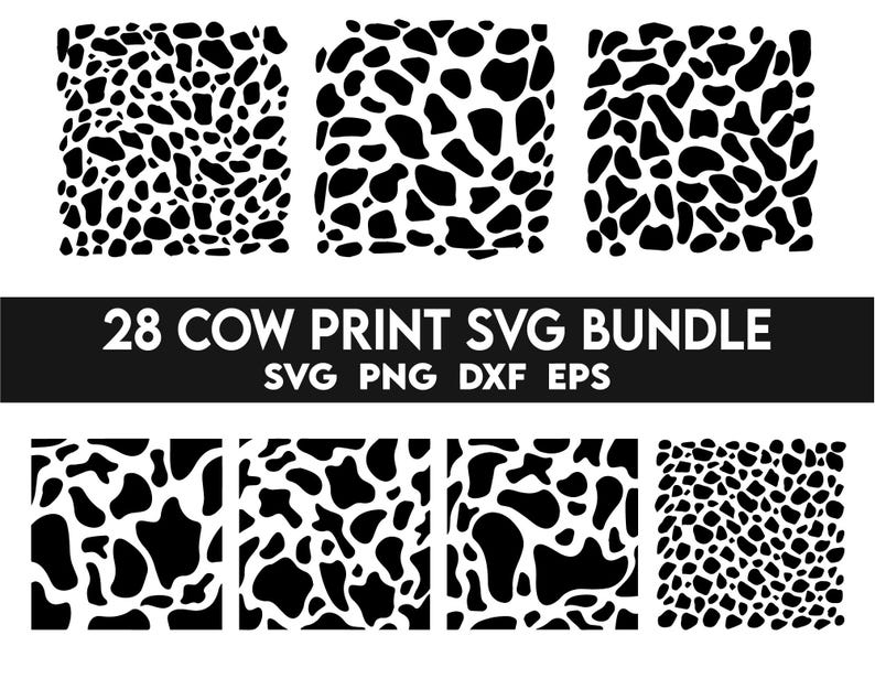 Cow Print Svg Bundle, Cow Print Pattern, Svg Files for Cricut, Cow ...