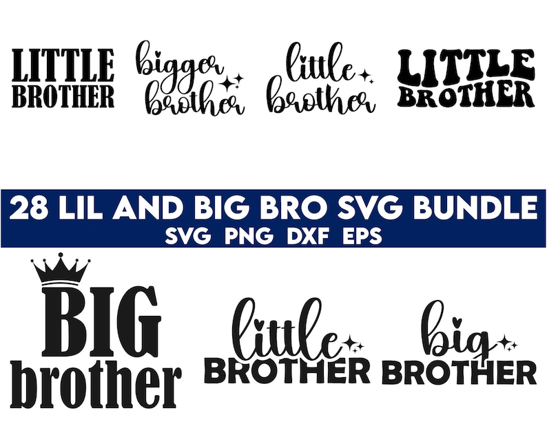 Lil Bro Big Bro Svg Bundle, Little Brother Svg, Big Bro Svg, Lil Bro ...