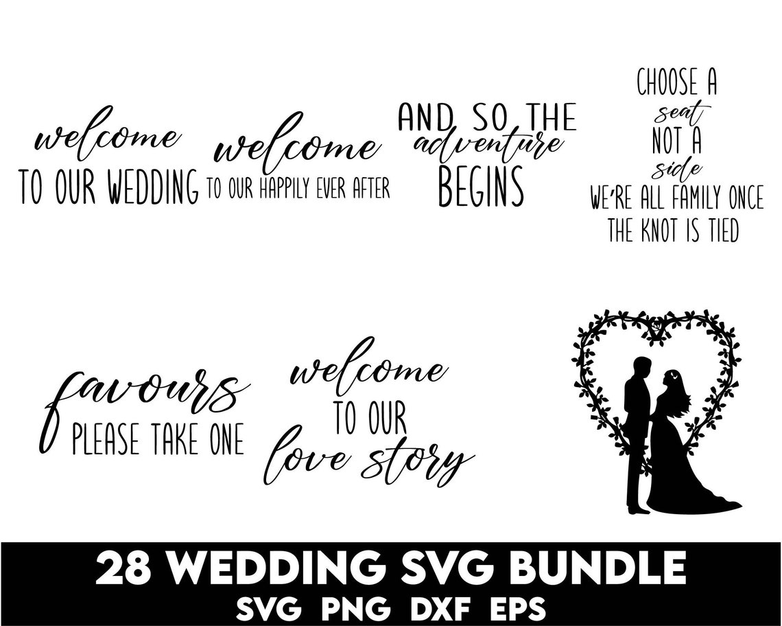 Wedding SVG Bundle, Wedding Sign Designs Svg, Wedding Sign Templates ...