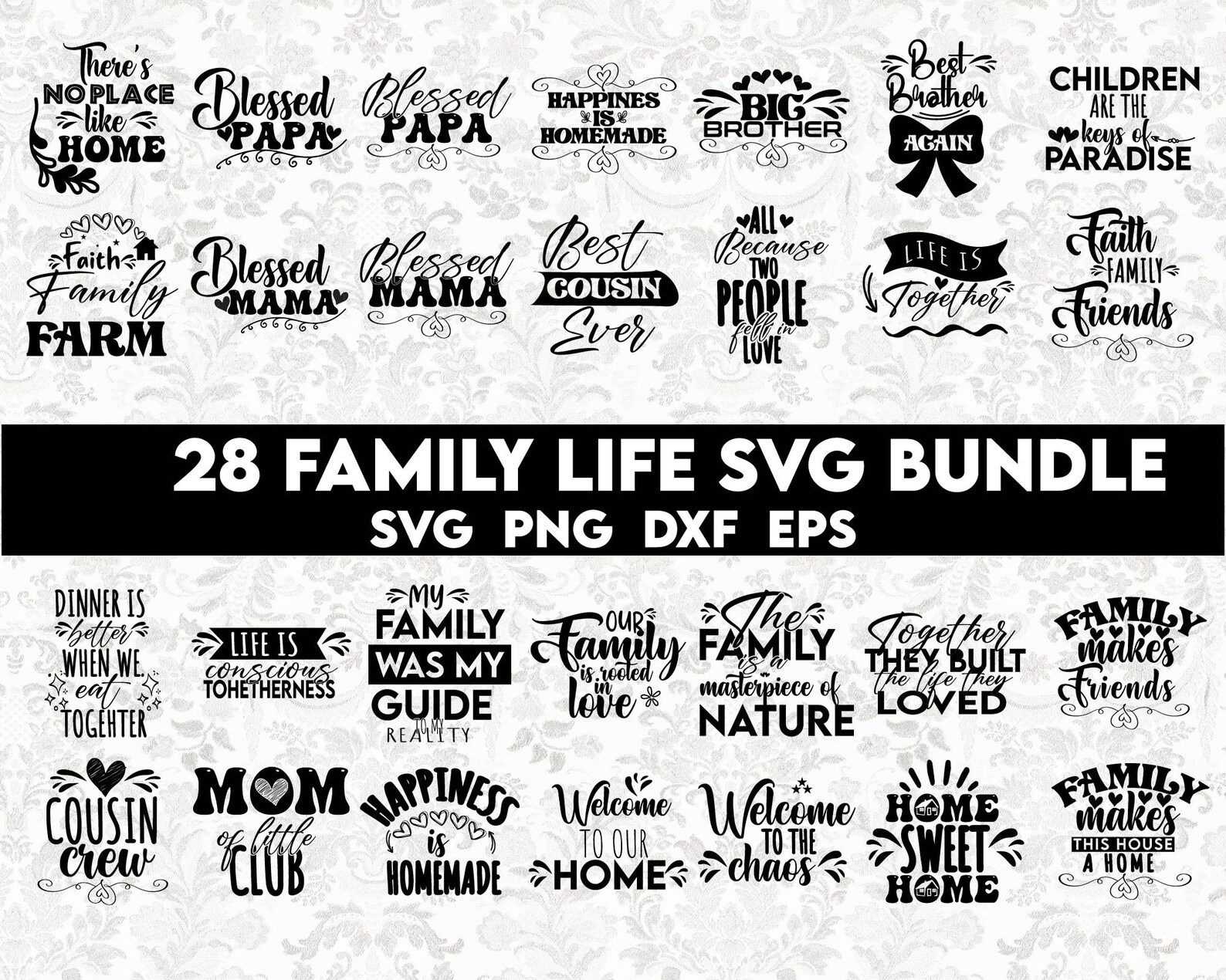 Family Life SVG Bundle, Family Quotes Svg, Farmhouse Family Svg, Family ...