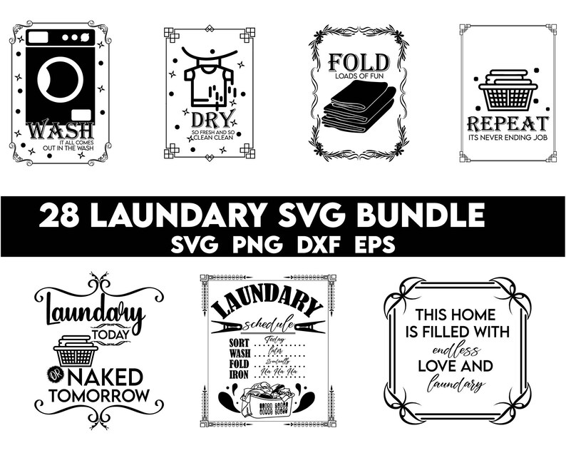 Laundry Svg Bundle, Laundry Room Svg, Bathroom Svg, Wash Dry Svg, Home ...