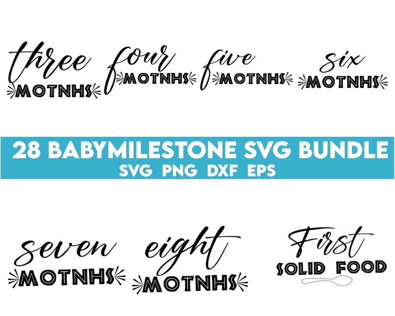 Baby Milestone Svg Bundle, Milestone Svg, Monthly Milestone, Baby Svg ...