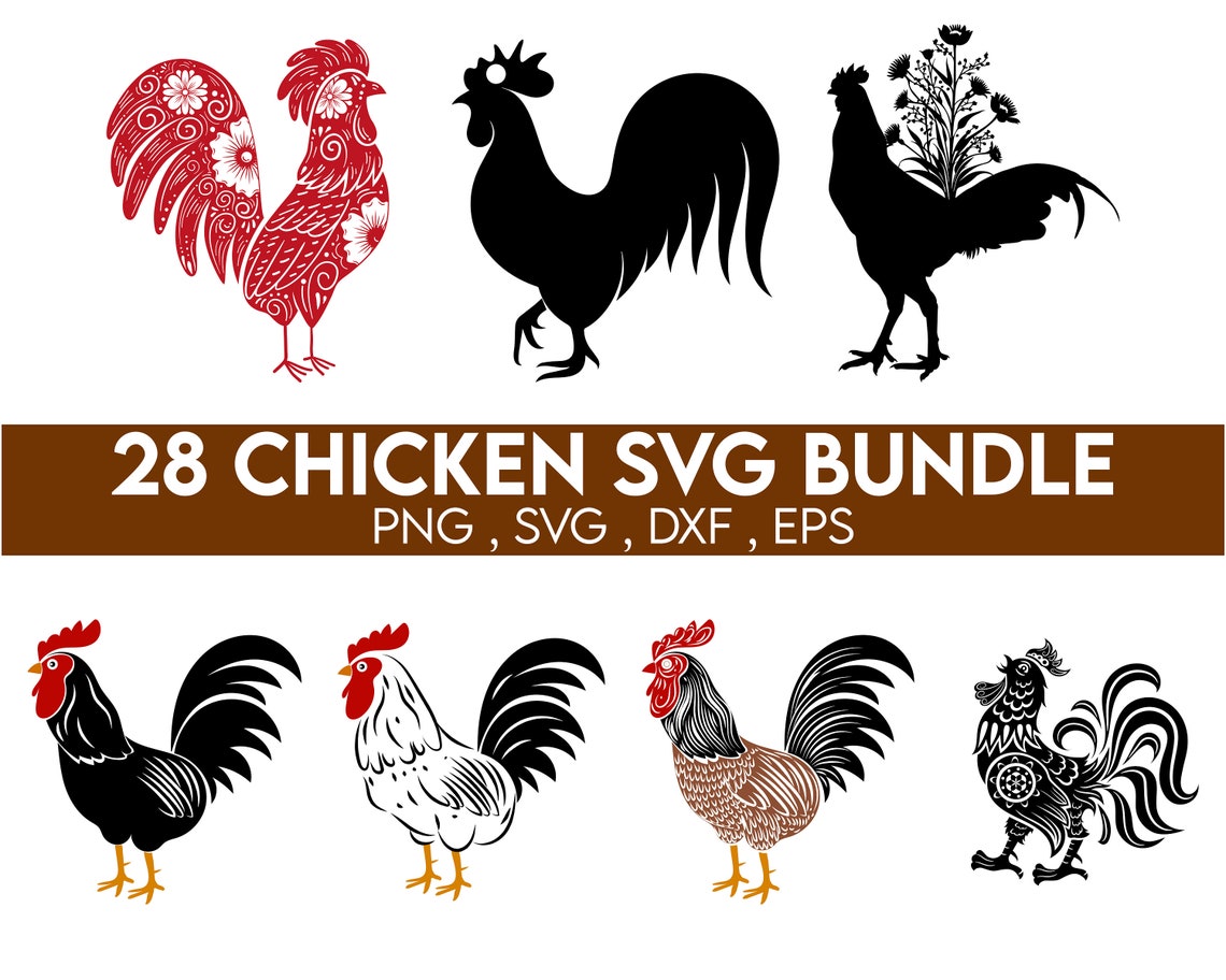Chicken SVG Bundle Floral Rooster Svg Farmhouse Decor Svg - Etsy Singapore
