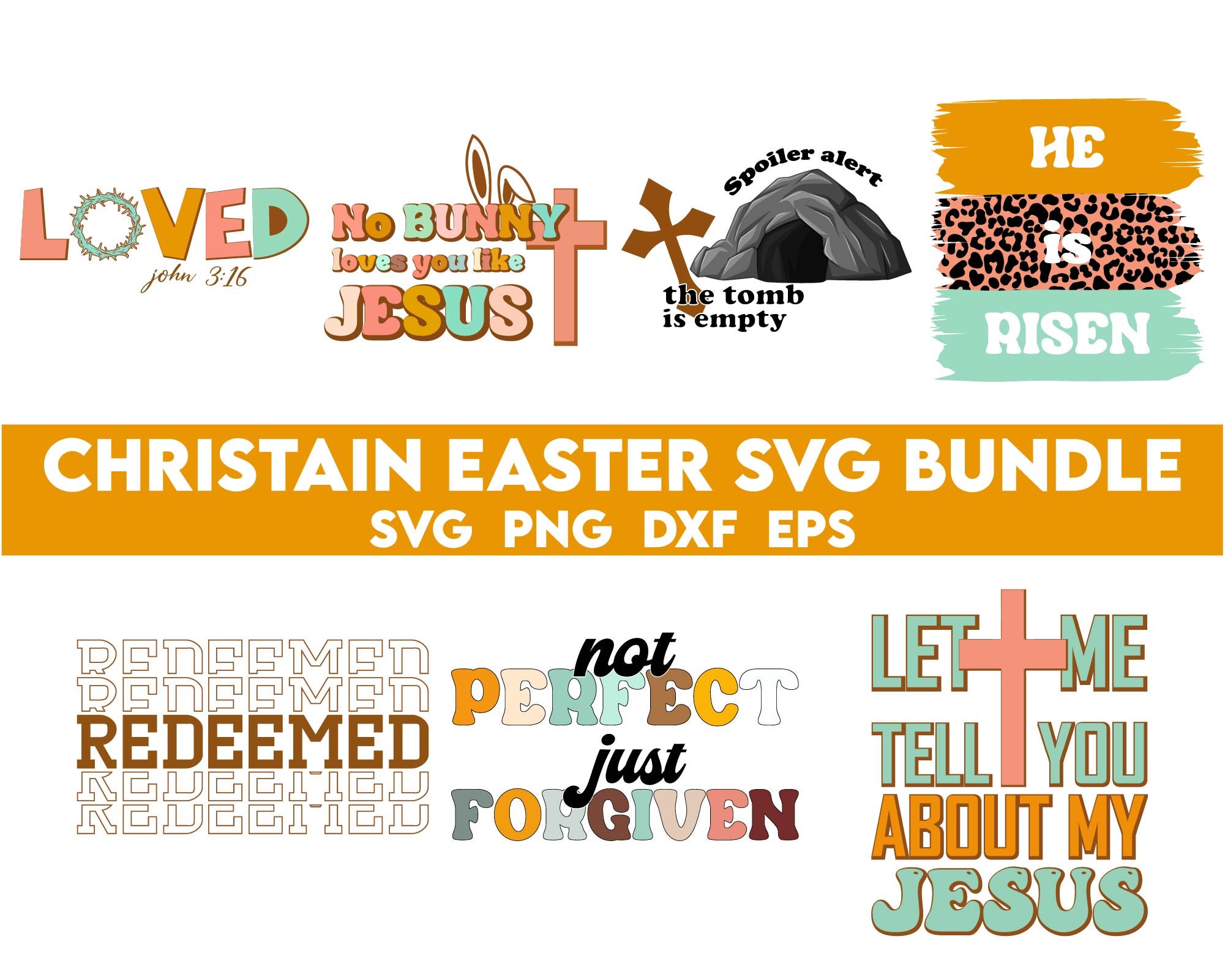 Christian Easter Svg Bundle, Retro Svg, He Risen Svg, Bible Verse Svg ...