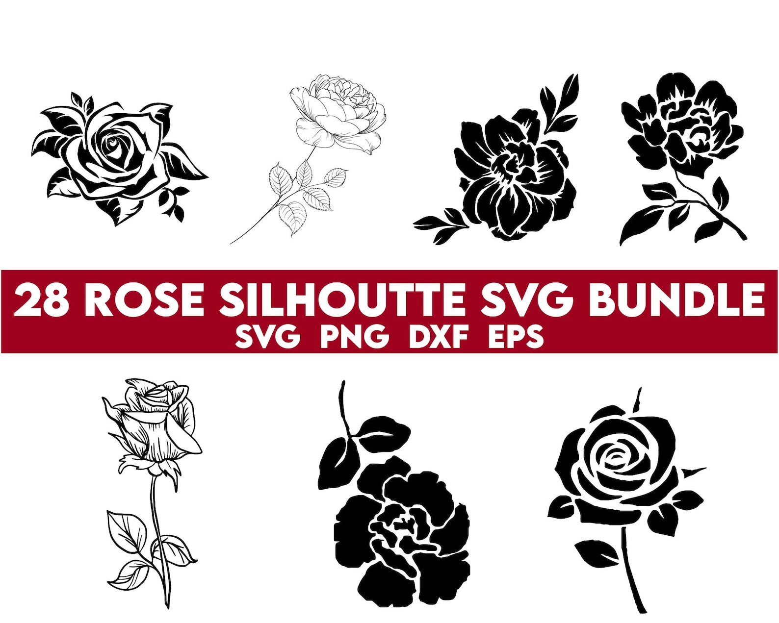 Rose SVG Bundle, Roses Svg Bundle, Rose Clipart Svg, Rose Svg, Flowers ...