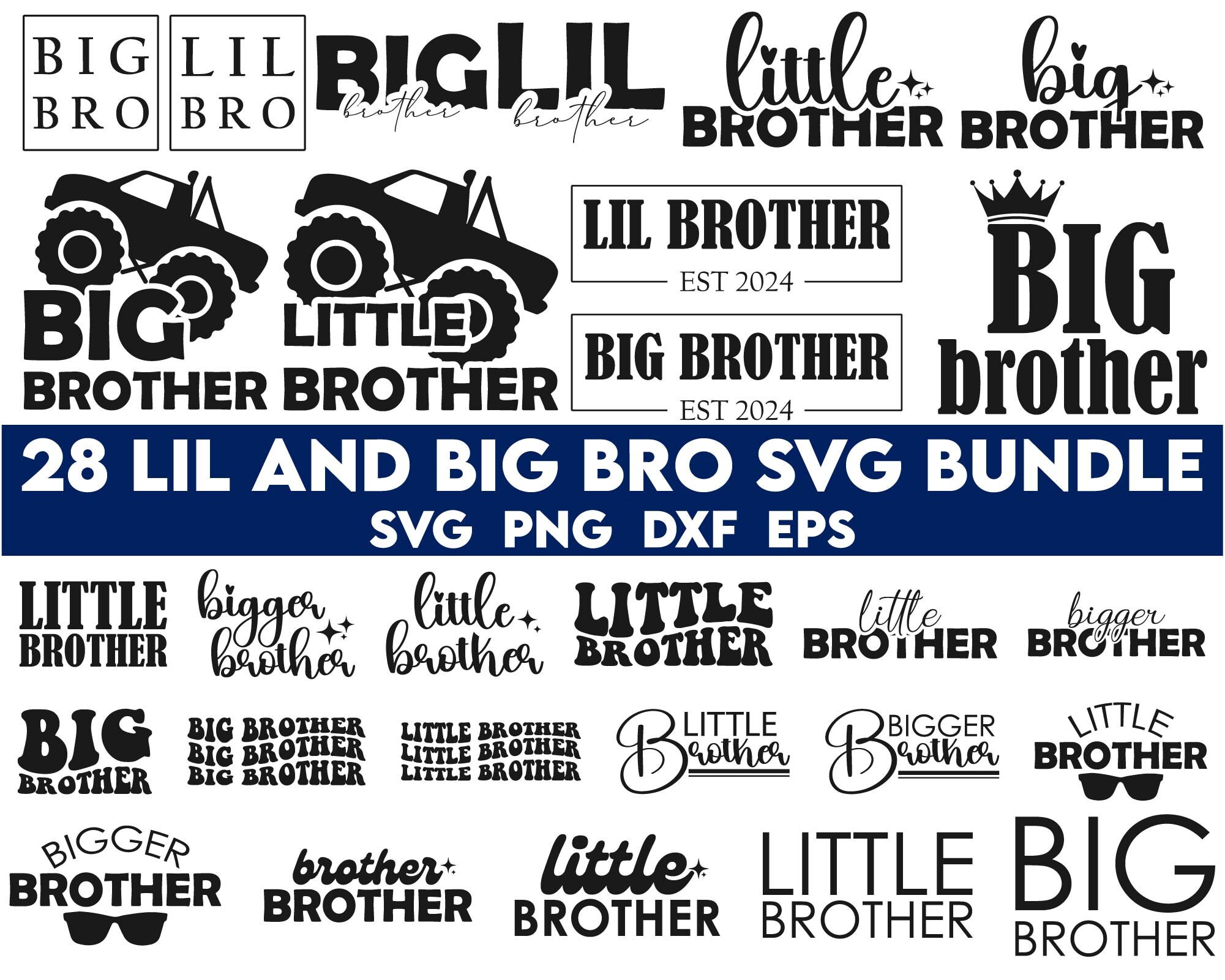 Lil Bro Big Bro Svg Bundle, Little Brother Svg, Big Bro Svg, Lil Bro ...