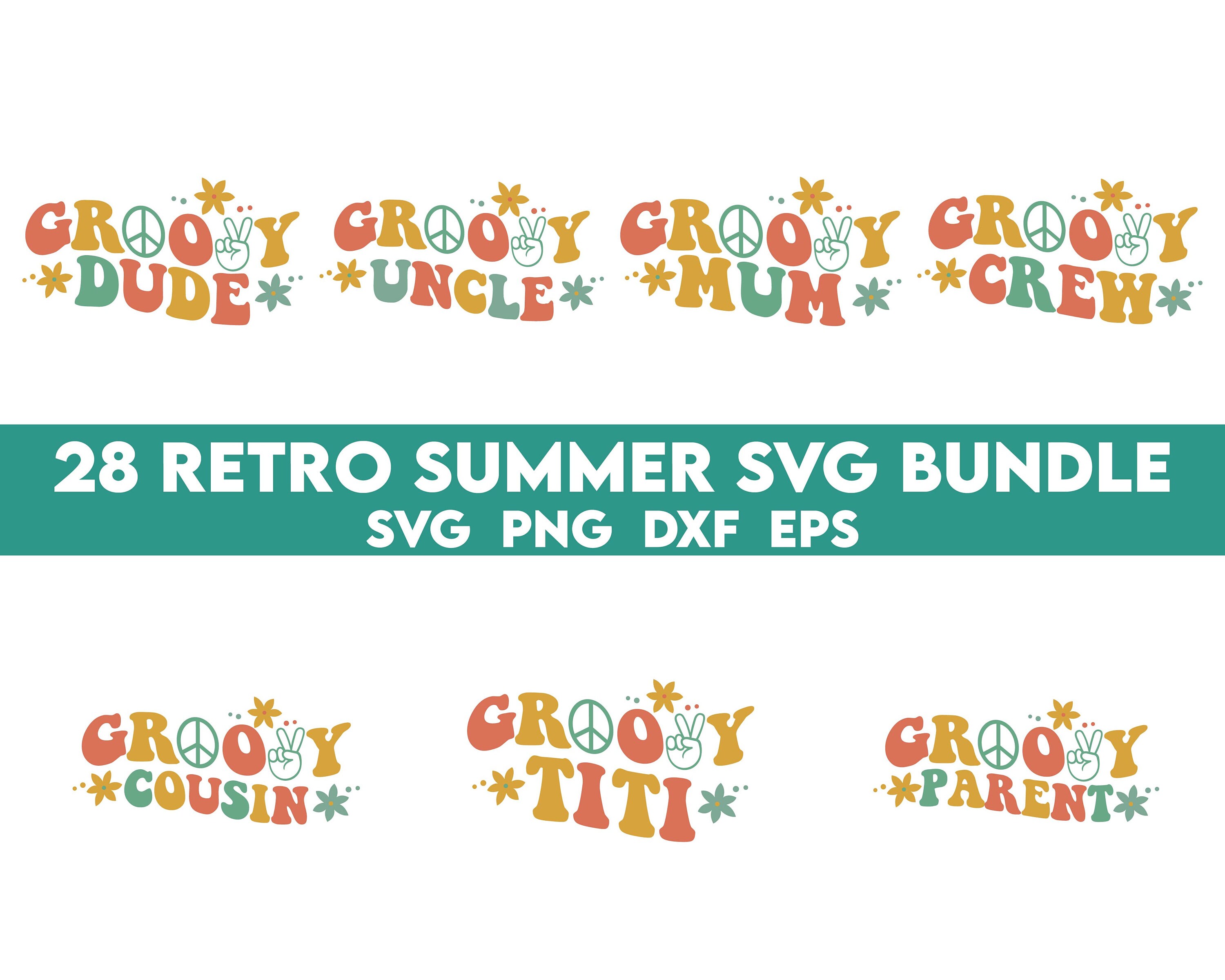Groovy Family SVG Bundle, Retro Family Svg, Groovy Birthday Svg ...