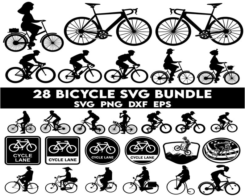 Bicycle Svg Bundle, Bicycle Svg, Bike Svg, Bike Clipart, Mountain Bike ...