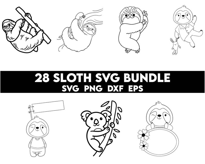 Sloth SVG Bundle Funny Lazy Sloths Svg Sleeping Sloth - Etsy