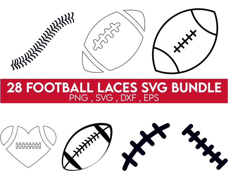 Football Laces Svg Bundle, Football Laces, Football Silhouette Svg ...