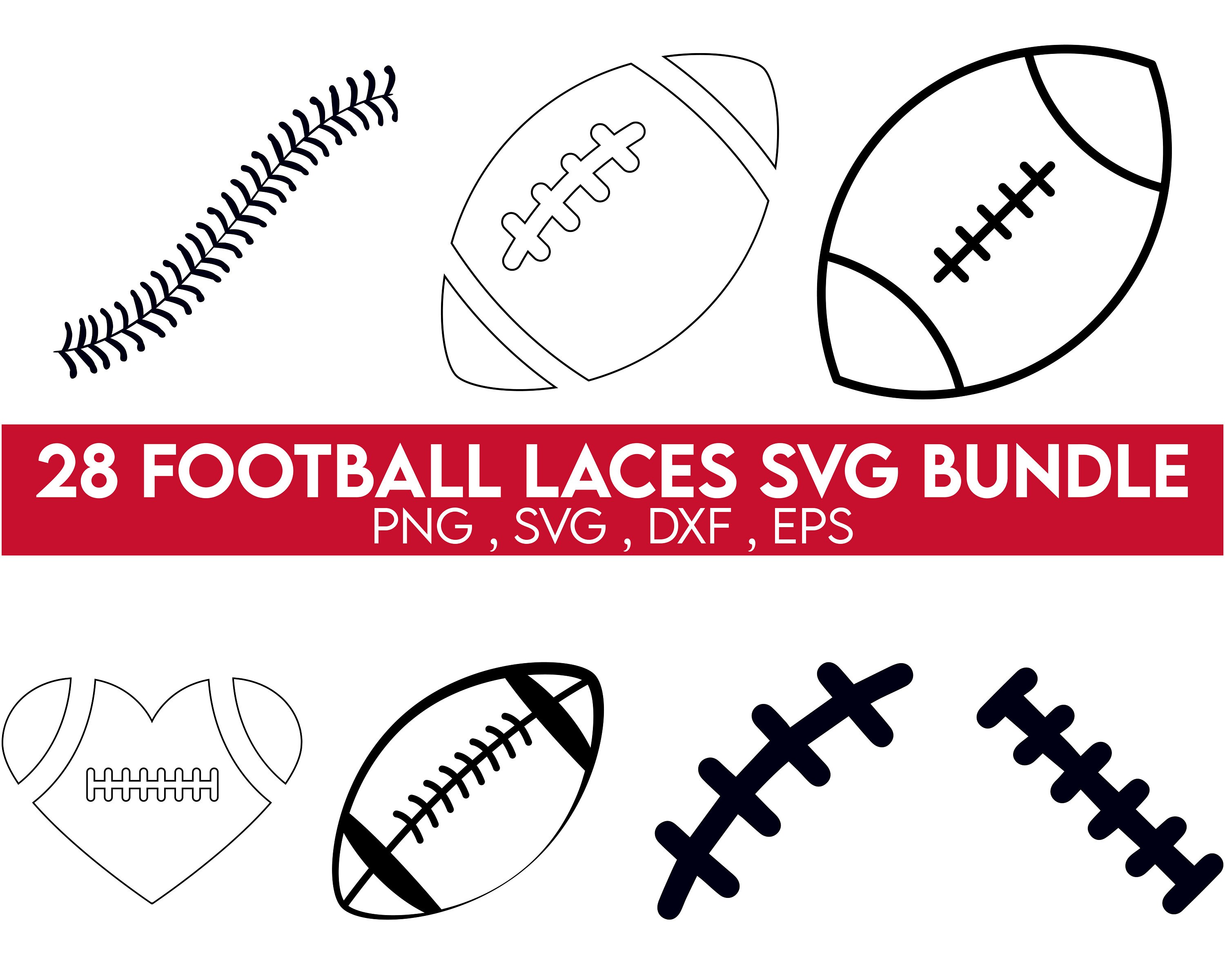 Football Laces Svg Bundle, Football Laces, Football Silhouette Svg ...