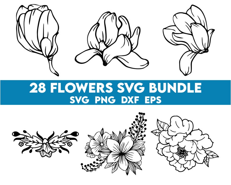 Flower Svg Bundle, Flower SVG, Floral Svg, Flower Svg Cut Files ...