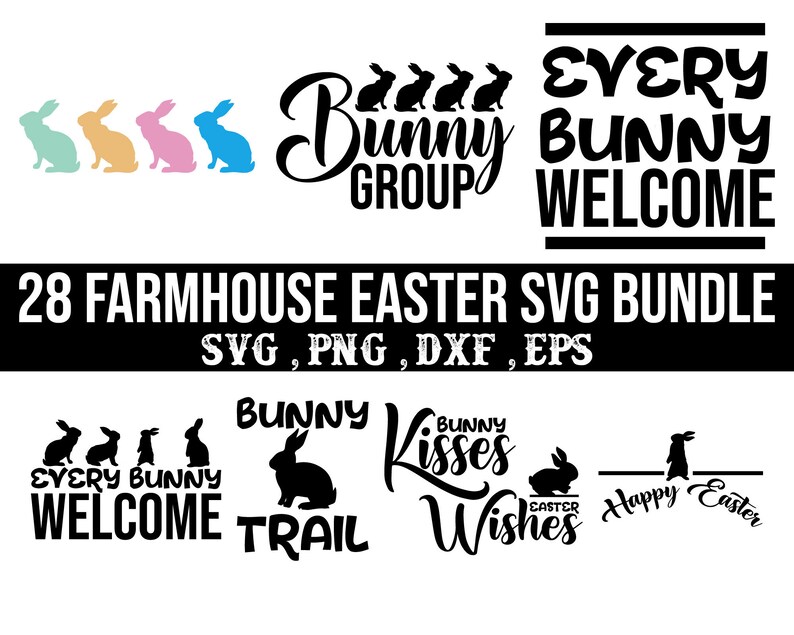 Farmhouse Easter Svg Bundle, Easter Svg, Rustic Easter Svg, Cottontail ...