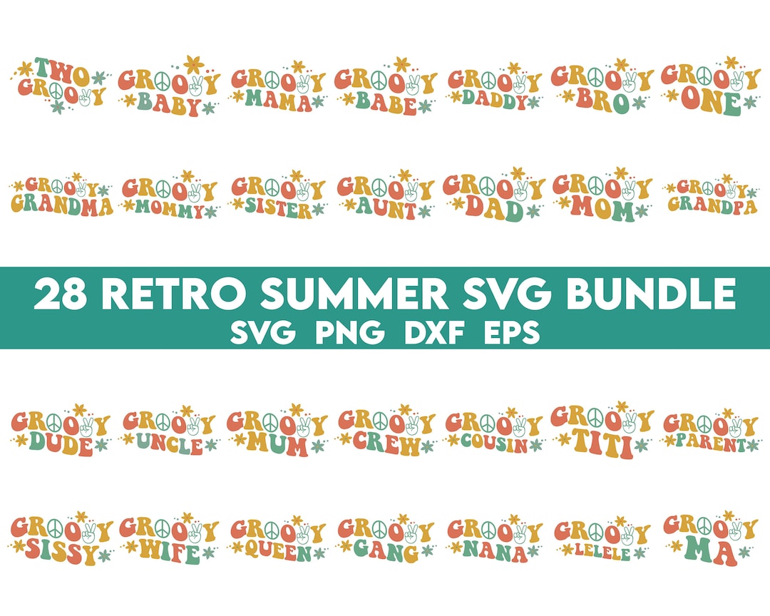 Groovy Family SVG Bundle, Retro Family Svg, Groovy Birthday Svg ...