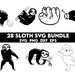 Sloth SVG Bundle, Funny Lazy Sloths Svg, Sleeping Sloth Silhouette ...