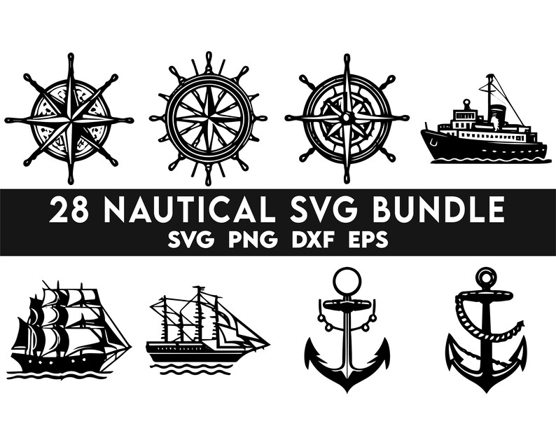 Nautical SVG Bundle, Nautical PNG Bundle, Nautical Clipart, Nautical ...