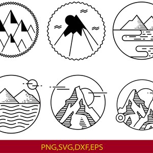 Geometric Mountain Svg Bundle, Mountains Svg, Mountain Scene Svg ...