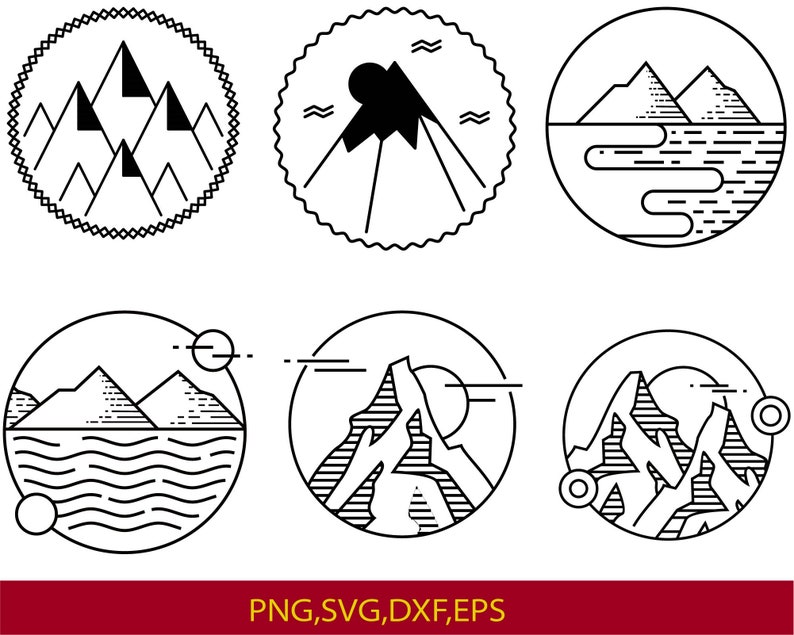 Geometric Mountain Svg Bundle, Mountains Svg, Mountain Scene Svg ...