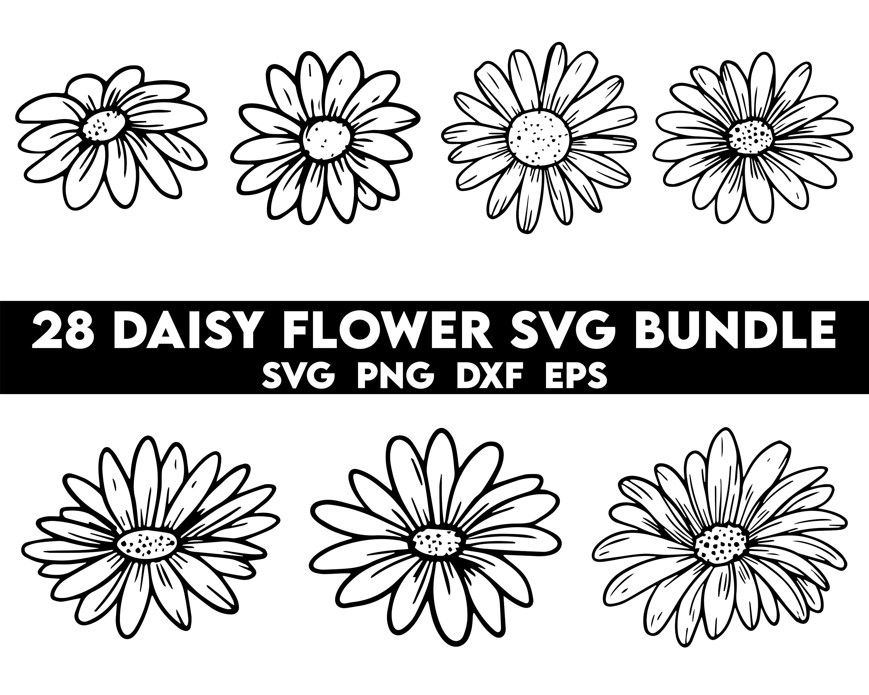 Daisy Flower Svg Bundle, Summer Svg, Daisy Outline SVG, Spring Svg ...