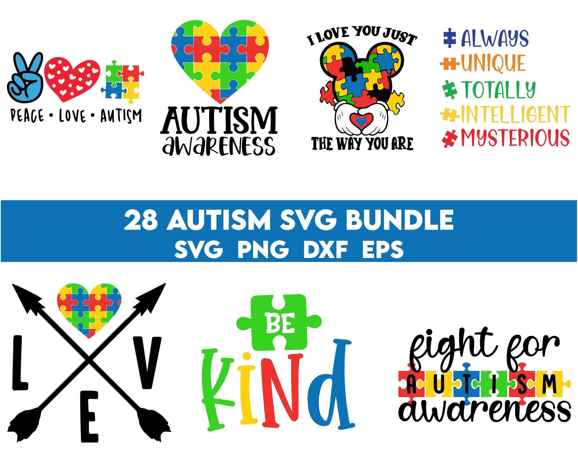 Concienciación sobre el autismo Svg Png Bundle, Cita de autismo Svg, Au ...