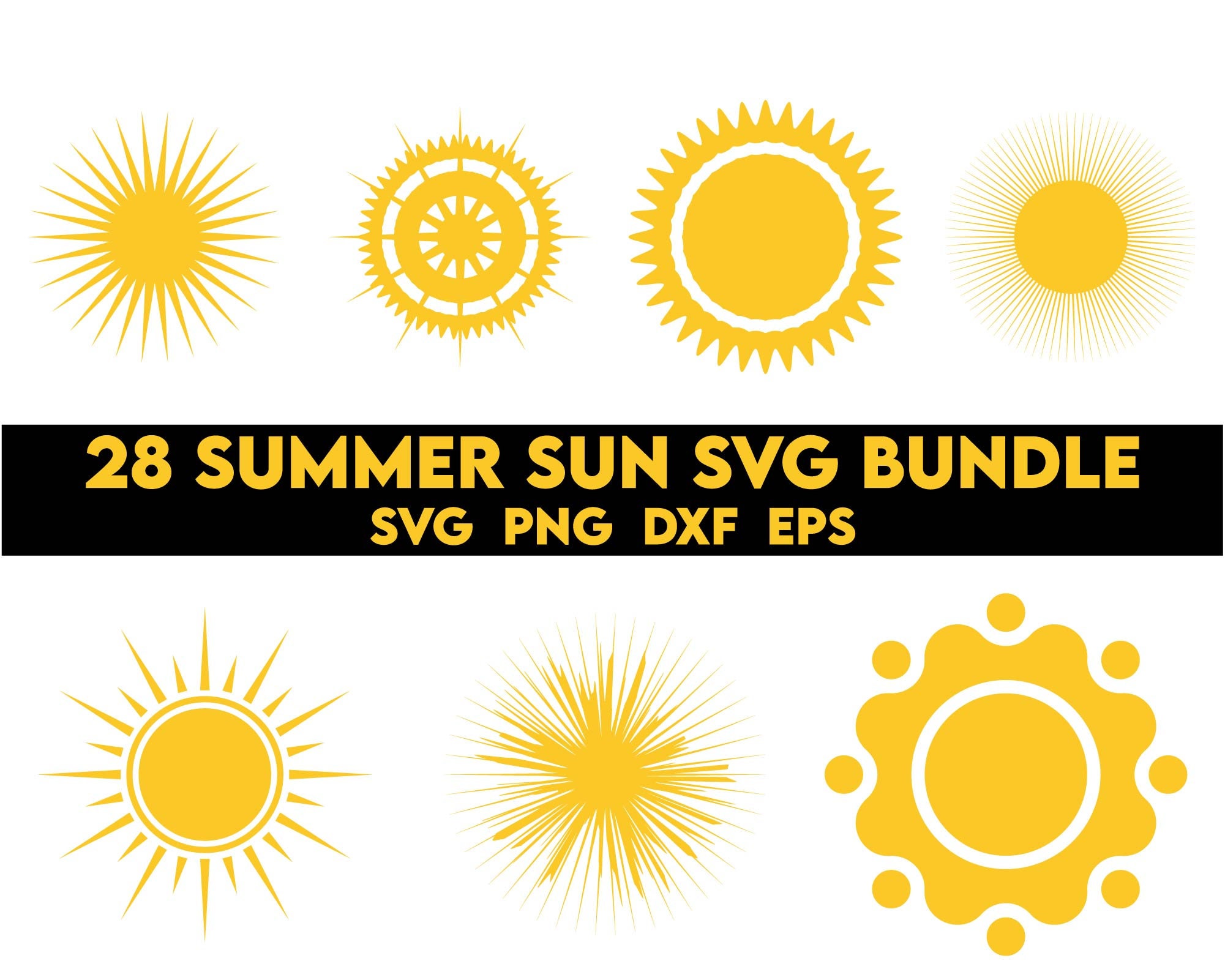 Sun SVG Bundle Summer Sun SVG Sun Clipart Sun Icon Set Svg - Etsy