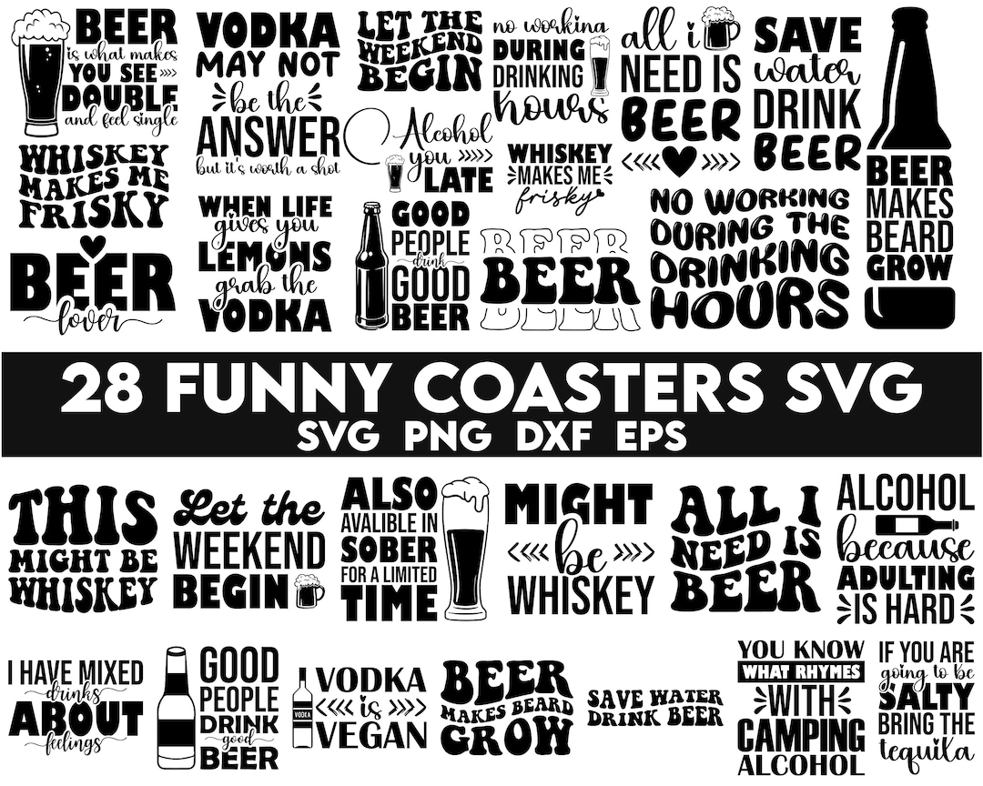 Funny Coasters Svg Bundle, Sarcastic Coasters, Coffee Coasters, Beer ...