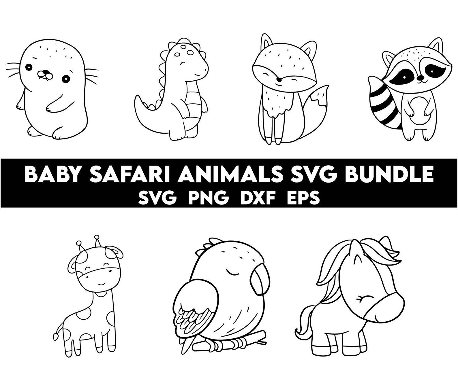 Safari Animals Svg Bundle Animal Clipart Baby Animals Svg - Etsy