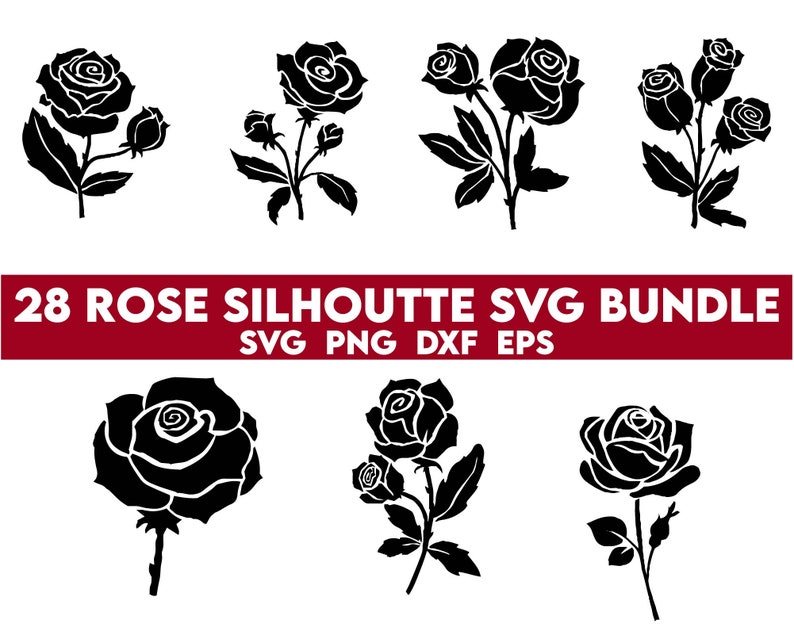 Rose SVG Bundle Roses Svg Bundle Rose Clipart Svg Rose Svg - Etsy