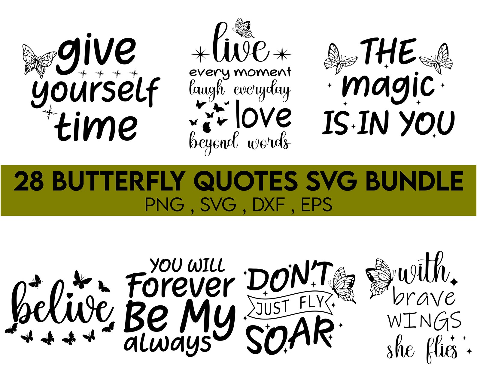 Butterfly Svg Bundle, Butterfly Quotes Svg, Butterfly Svg, Butterfly ...