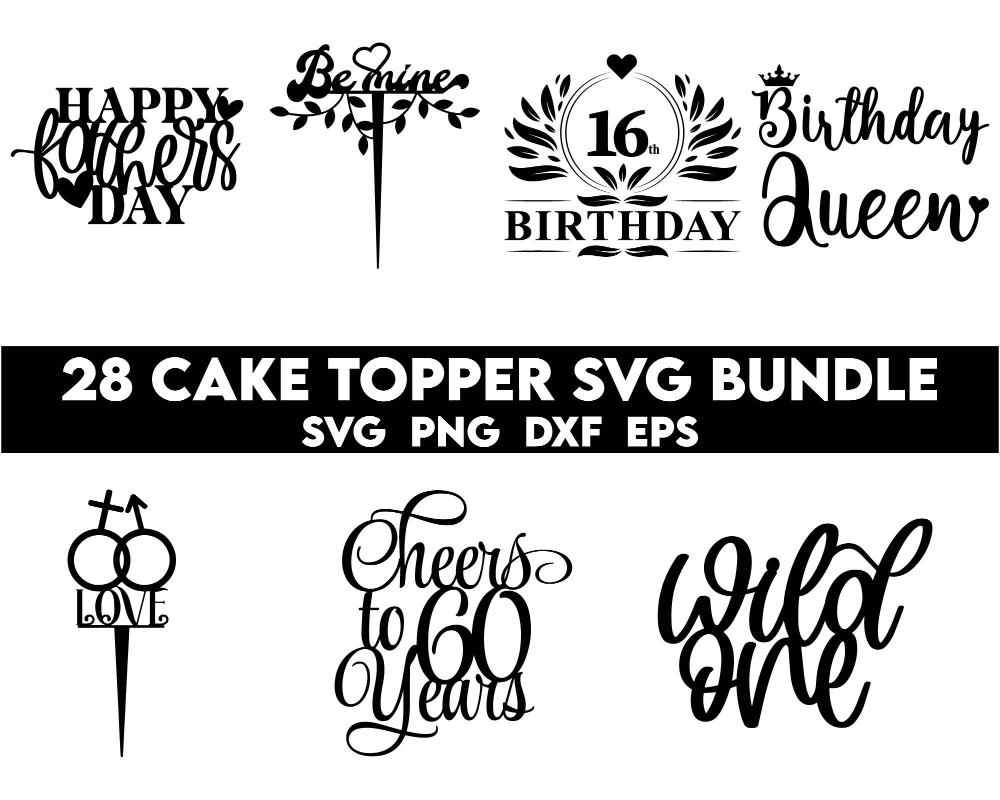 Geburtstag Cake Topper SVG Bundle, Cake Topper svg, alles Gute zum ...