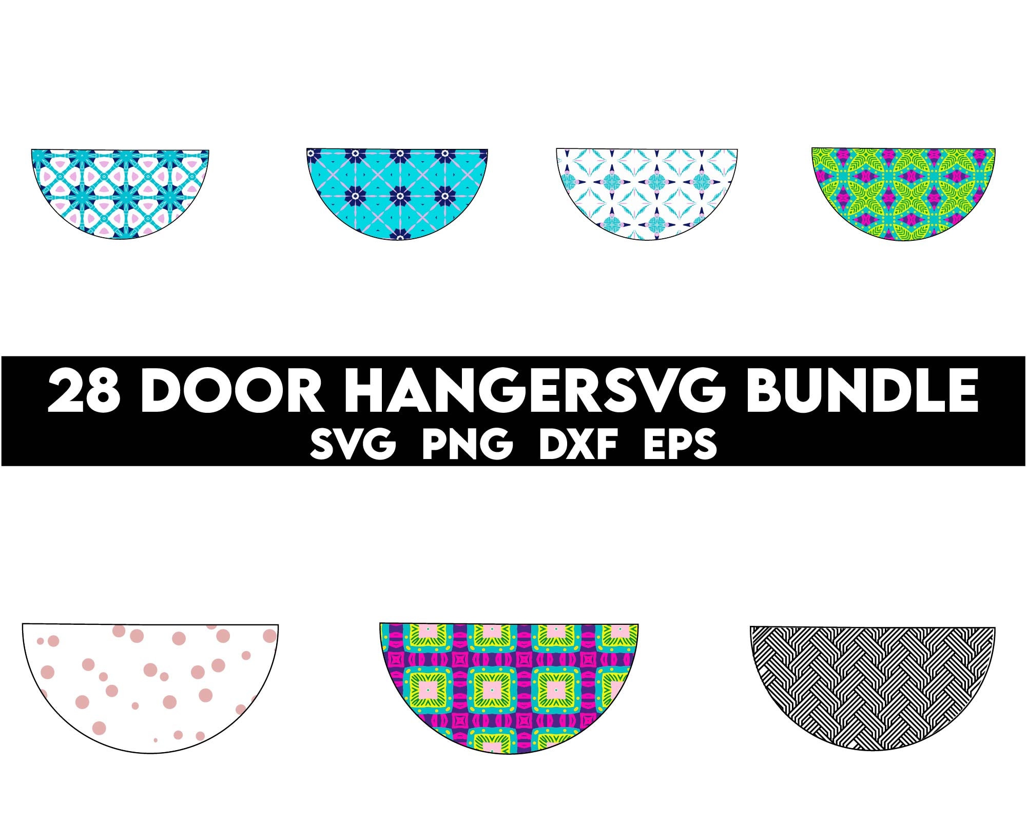 Door Hanger SVG Bundle, Round Welcome Signs, Round Sign Patterns ...