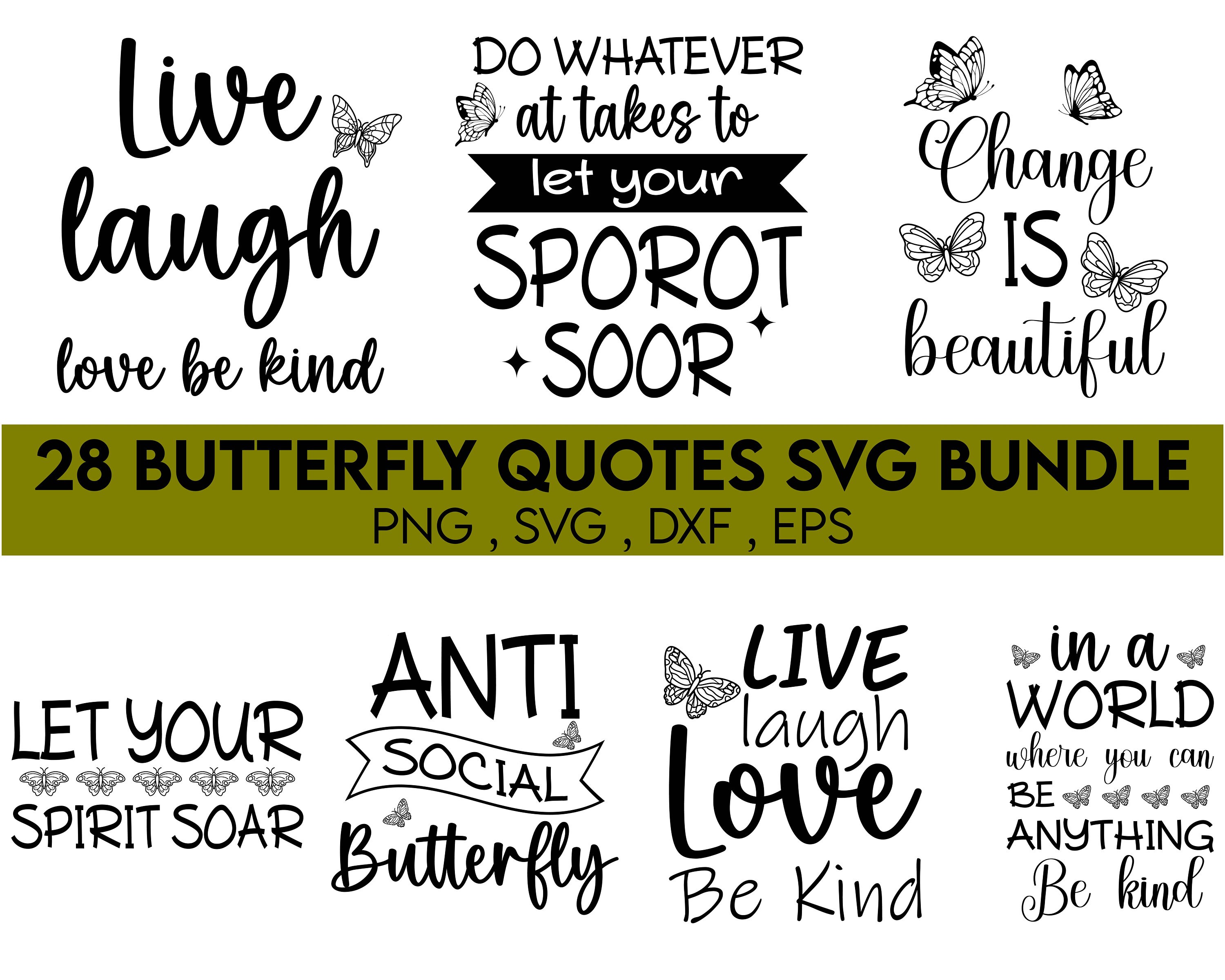Butterfly Svg Bundle, Butterfly Quotes Svg, Butterfly Svg, Butterfly ...