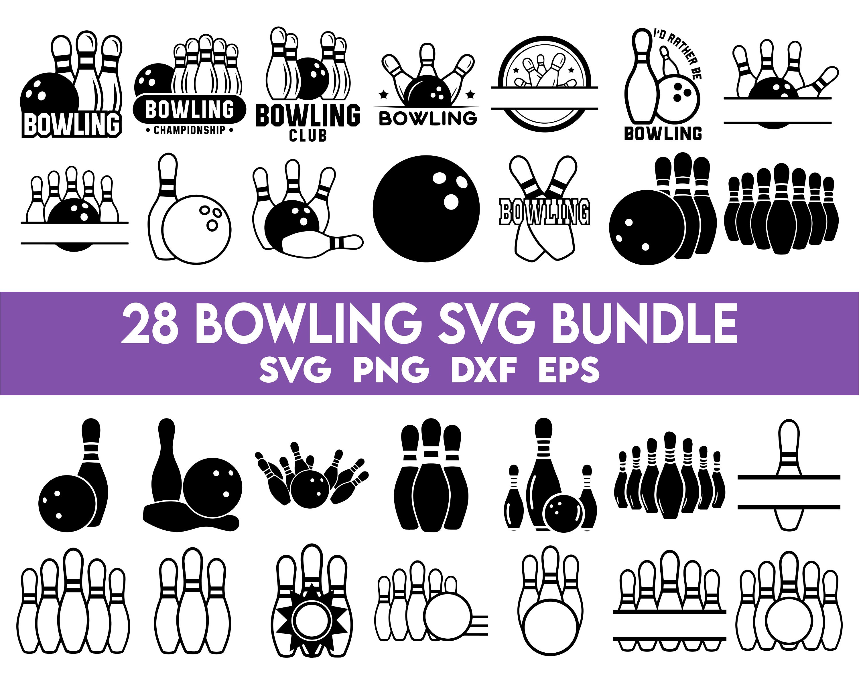 Bowling SVG Bundle, Bowling Svg, Bowling Split Monogram Svg, Sports Svg ...