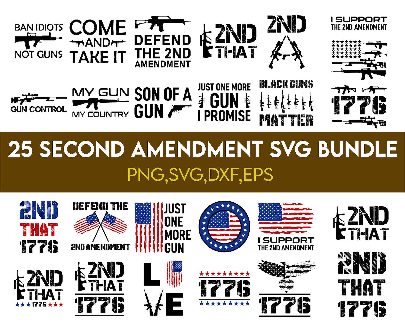 2nd Amendment Svg Bundle, Second Amendment Svg, Gun Rights Svg, 2nd Amendment American Flag Svg ...