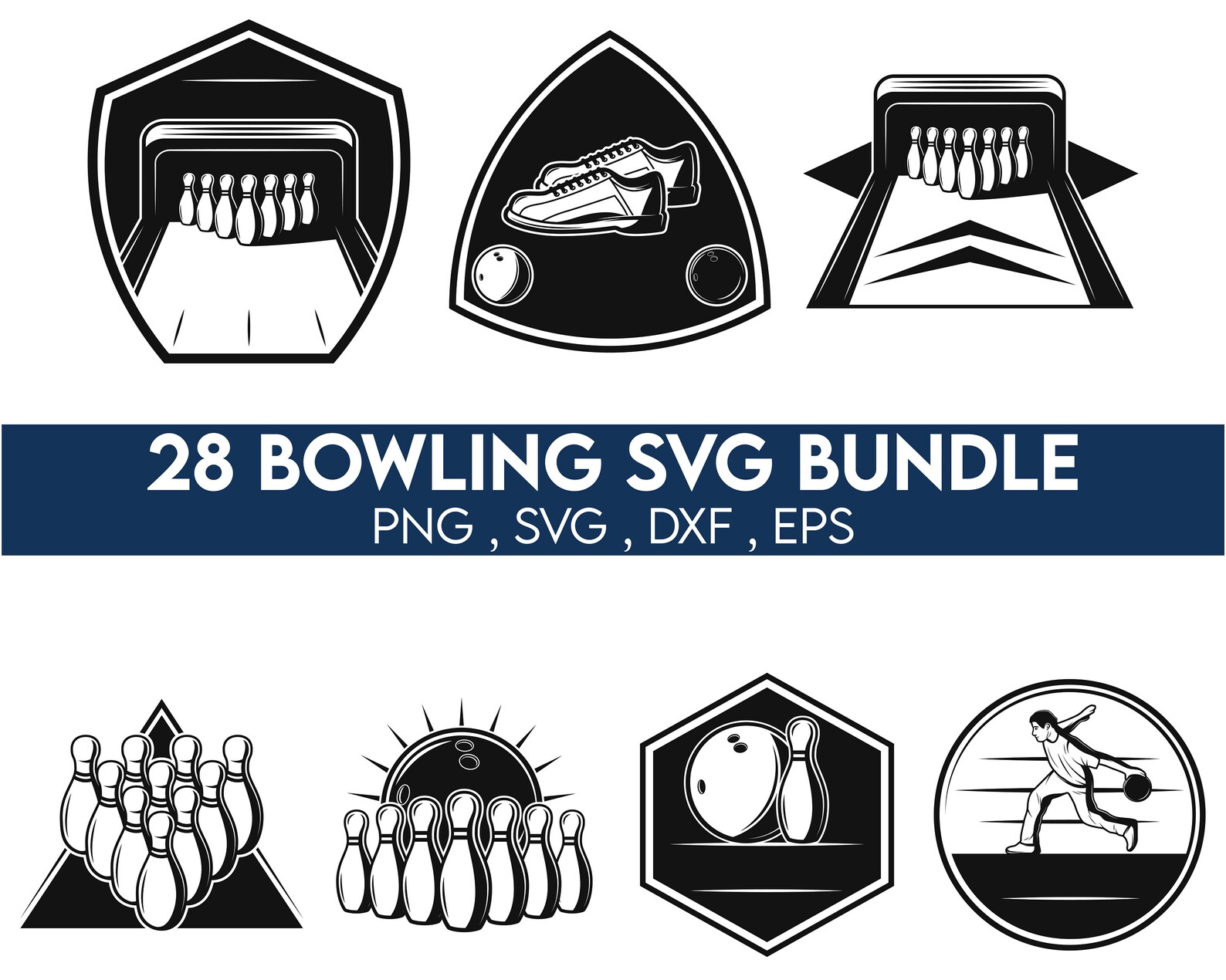 Bowling SVG Bundle, Bowling PNG Bundle, Bowling Clipart, Bowling ...