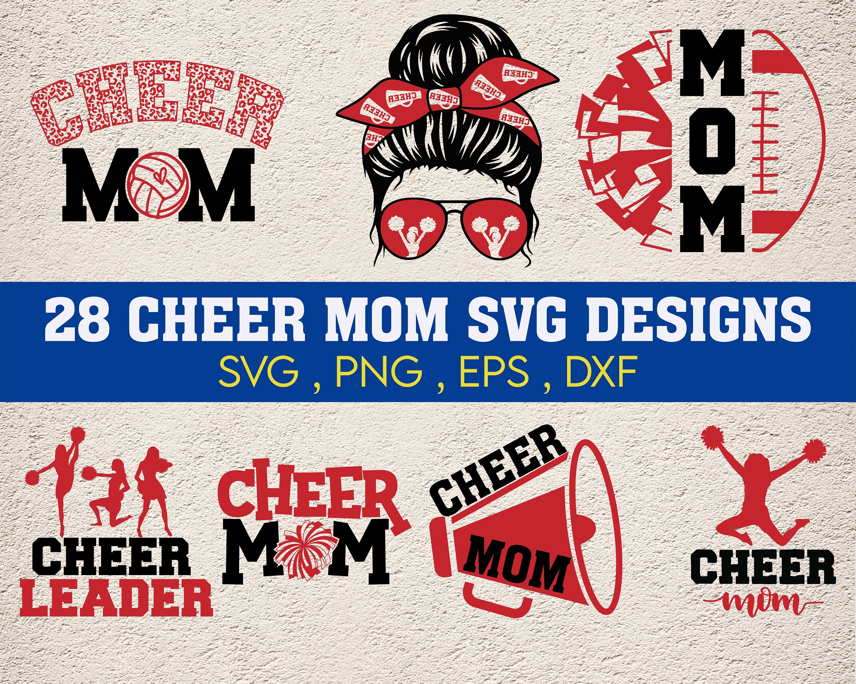 Cheer Mom Svg Bundle Cheerleader Svg Cheer Svg Megaphone Svg Cheer