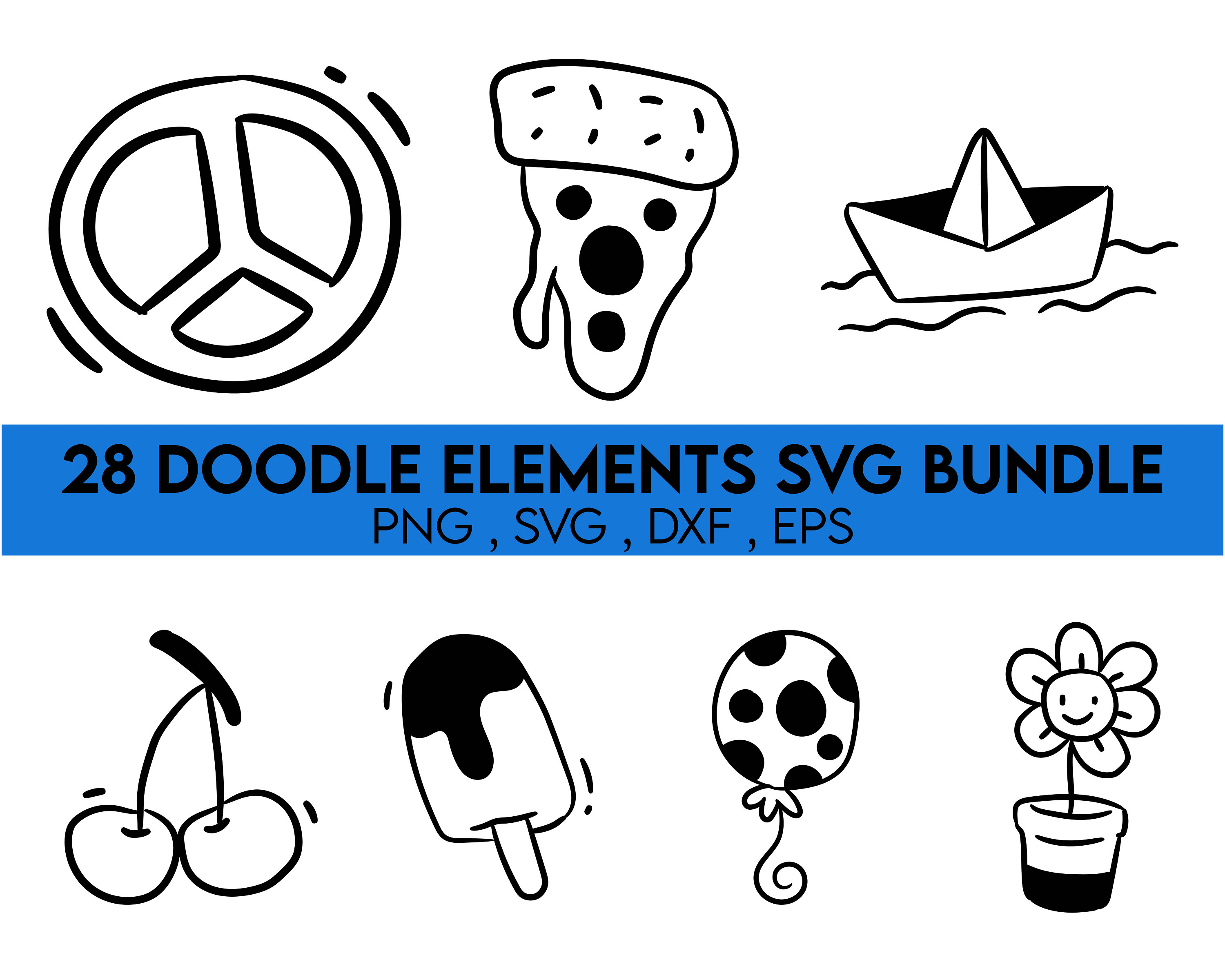 Doodle Elements Svg Bundle, Doodle Elements Svg, Elements Png ...