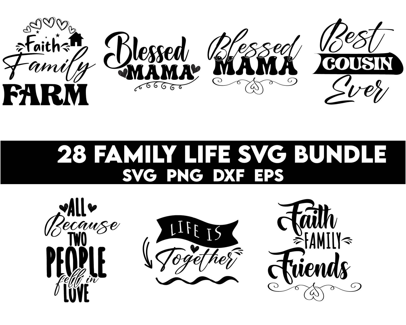 Family Life SVG Bundle, Family Quotes Svg, Farmhouse Family Svg, Family ...