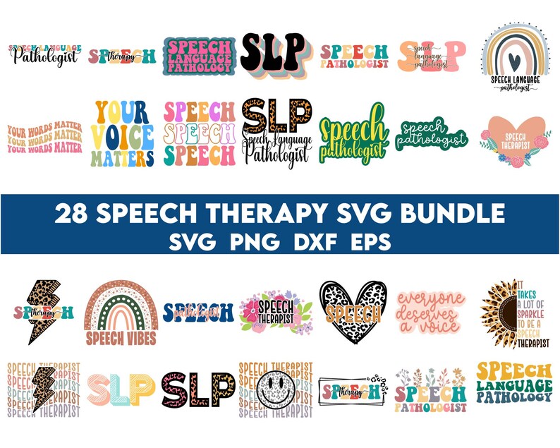 Speech Therapy SVG Bundle, Speech Language Pathologist Svg, Speech ...