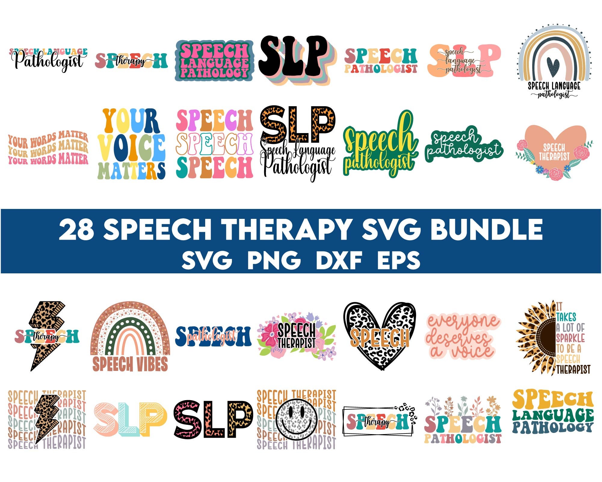 Speech Therapy SVG Bundle, Speech Language Pathologist Svg, Speech ...