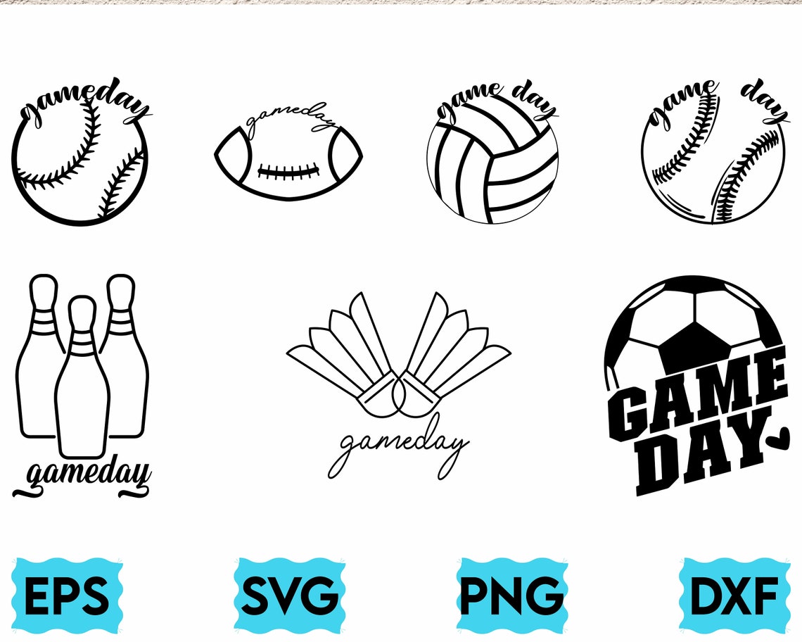 Game Day SVG Bundle Football Svg Baseball Svg Soccer Svg - Etsy UK