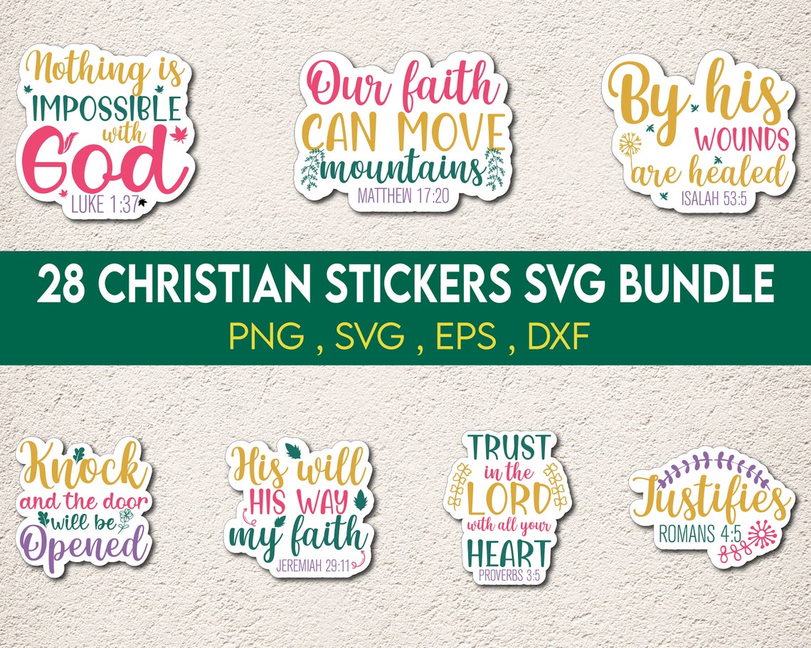 Christian Stickers Svg Bundle Christian Quotes SVG Christian - Etsy