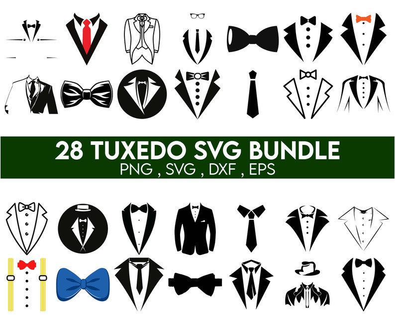 Tuxedo SVG Bundle, Tuxedo SVG, Tuxedo Png Bundle, Tuxedo Clipart, Suit ...